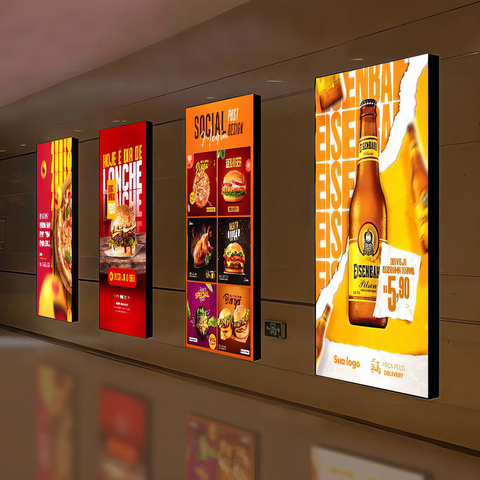 LED Menu Light Box with Aluminum Frame | Customizable Slim Display for ...