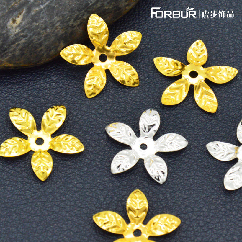 Hubu Diy Golden Small Flower Tray Accessories, Iron Five-leaf Flower ...
