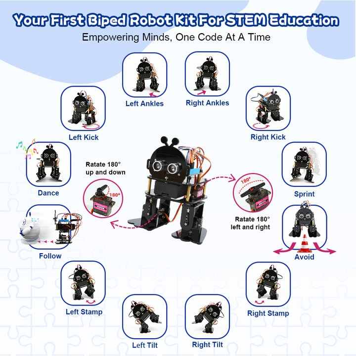 ACEBOTT Bionic Biped Robot Kit for Arduino ESP32 DIY Dancing Electronic ...