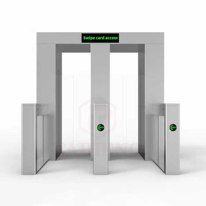 Full Height RFID Card Access Control Turnstile Barrier Glass Sliding ...