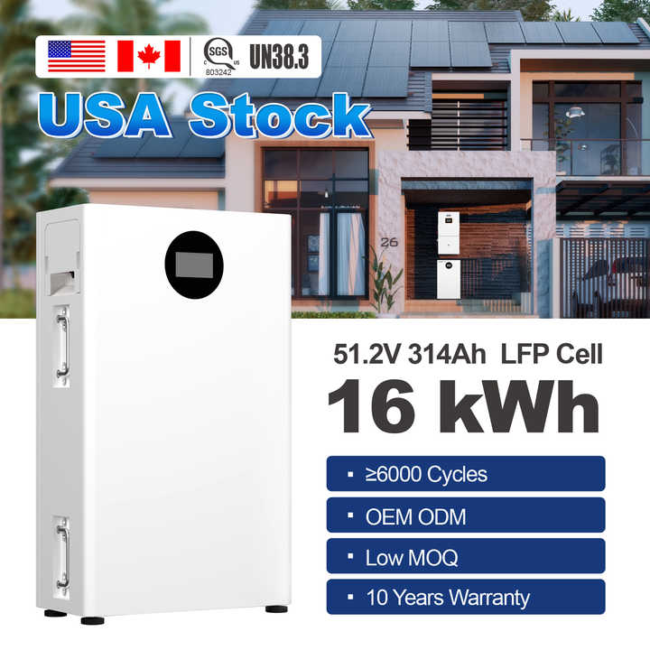 High Performance 16kWh LV51.2V 314Ah LFP IP65 Waterproof Hybrid Home ...