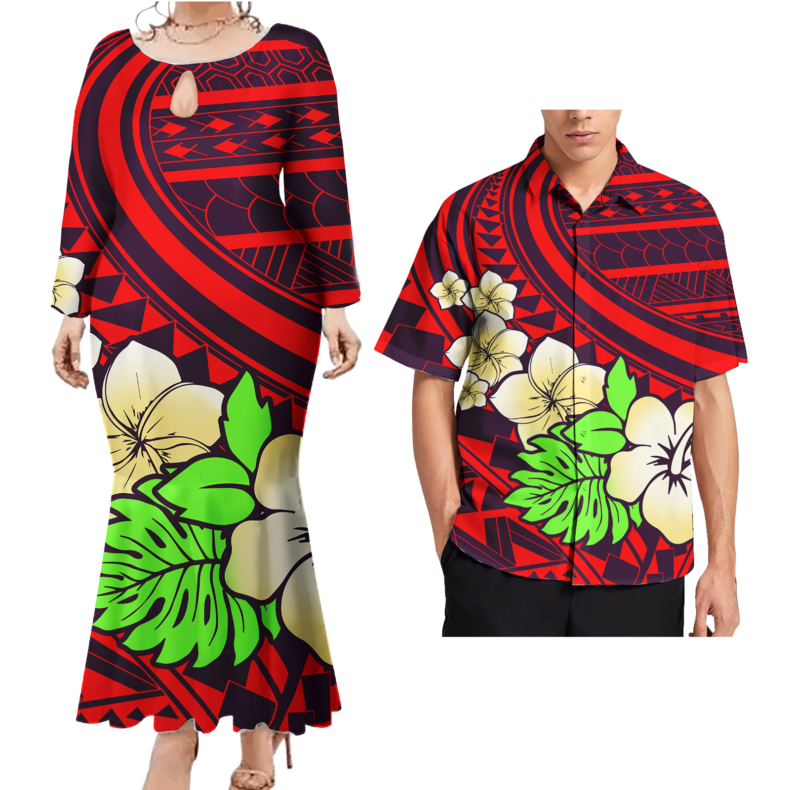 Polynesian Tribal Traditional Samoan Puletasi Dress for Women Custom ...
