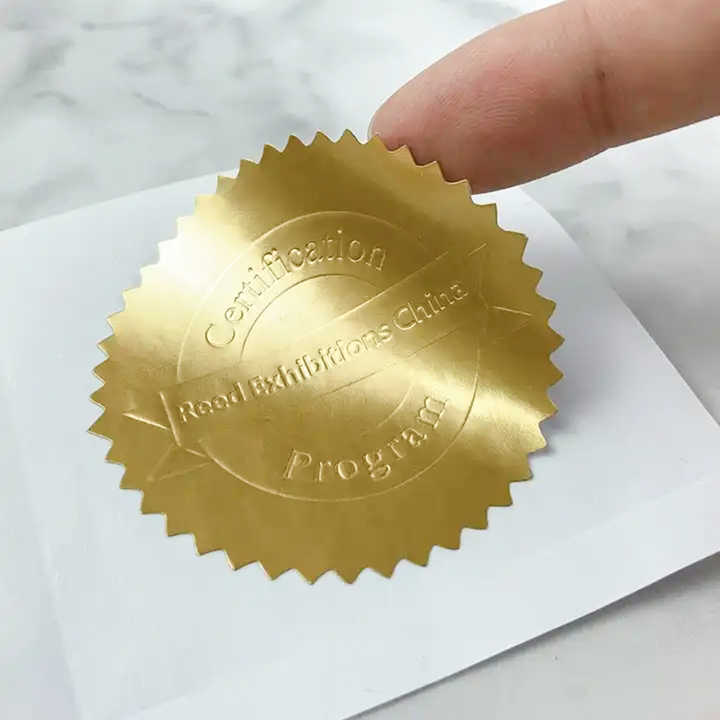 Custom Gold Metallic Certificate Sealing Labels Awards
