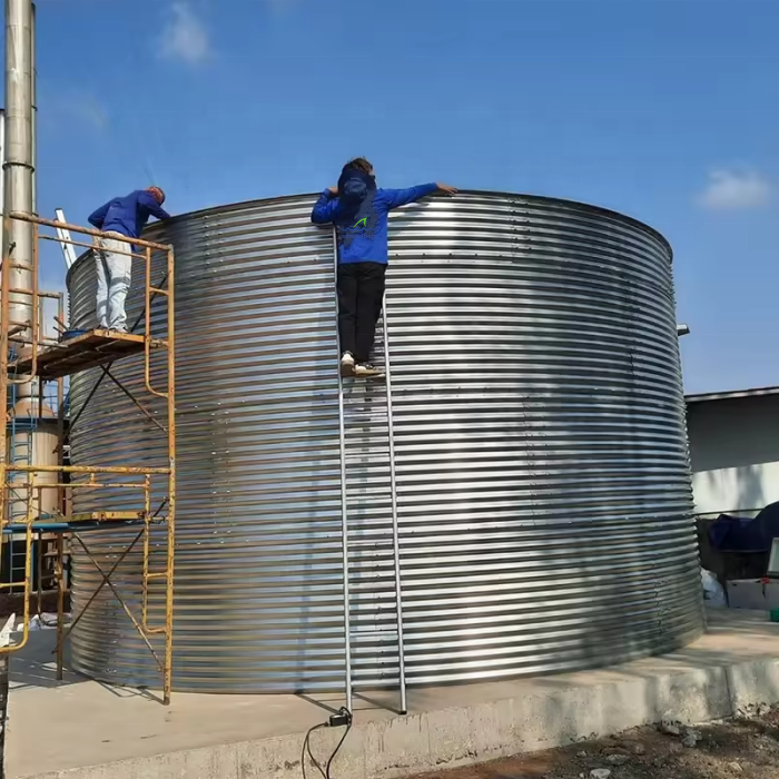 Prefabricated Corrugated Steel Water Storage Tank Circular Industrial ...