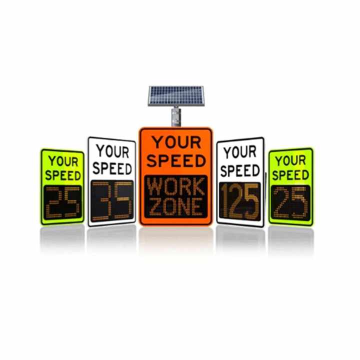 Solar Powered Traffic Control Radar Speed Display LED Speed Limit Sign for Roadway Safety ...