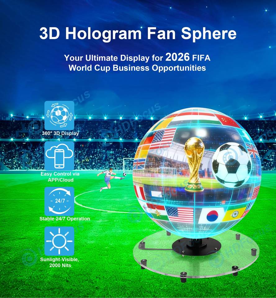 3D Hologram Fan Mini Sphere Pinnacle of World Football 2026 Digital ...