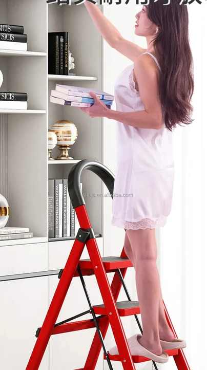 3 Step Stool Folding Step Stool Steel Stepladders With Hand Grip Anti ...
