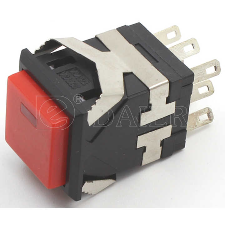 KD2-22 ON-(ON) Square LED Push Button Switch - 250VAC, 3A
