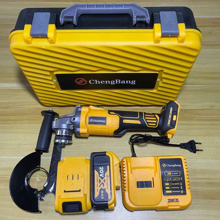 Yellow Brushless Cordless Angle Grinder - 20V, OEM | Wholesale
