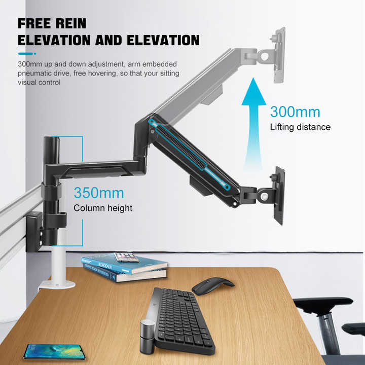 White Dual Lcd Monitor Arm Computer Desks for Dual Monitors Stand for ...