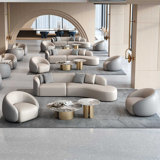 Modern Office Waiting Leather Curved Modular Lounge Visitor Sofas Sets ...
