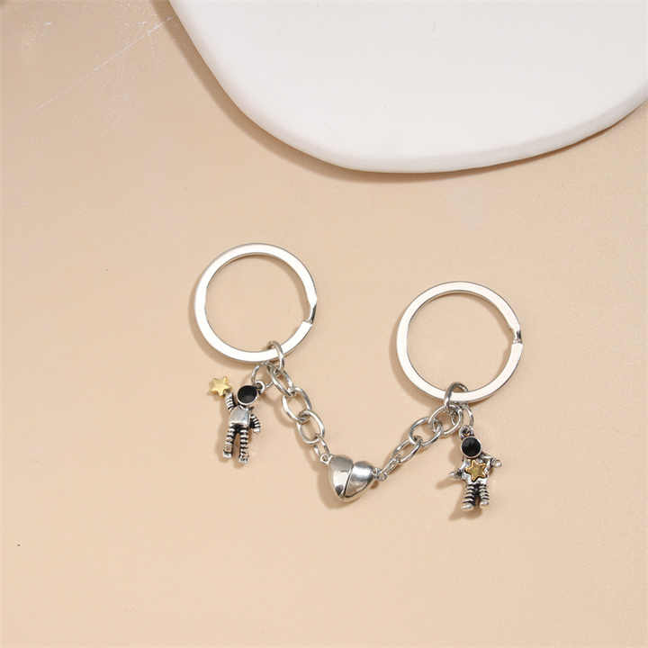Custom Creative Anime Cute Cartoon Metal Key Ring Space Human Robot ...