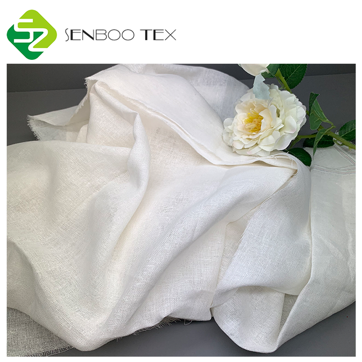 100% Unbleached White Ramie Fabric 110gsm Linen-Like Eco-Friendly Woven ...