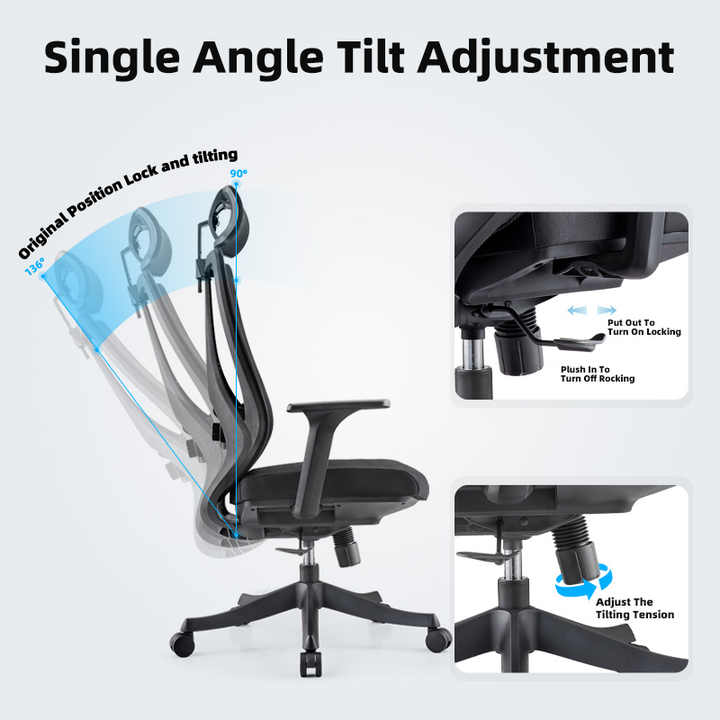 Modern Movable Rotating Meeting High Back Chairs Home Office Ergonomic ...