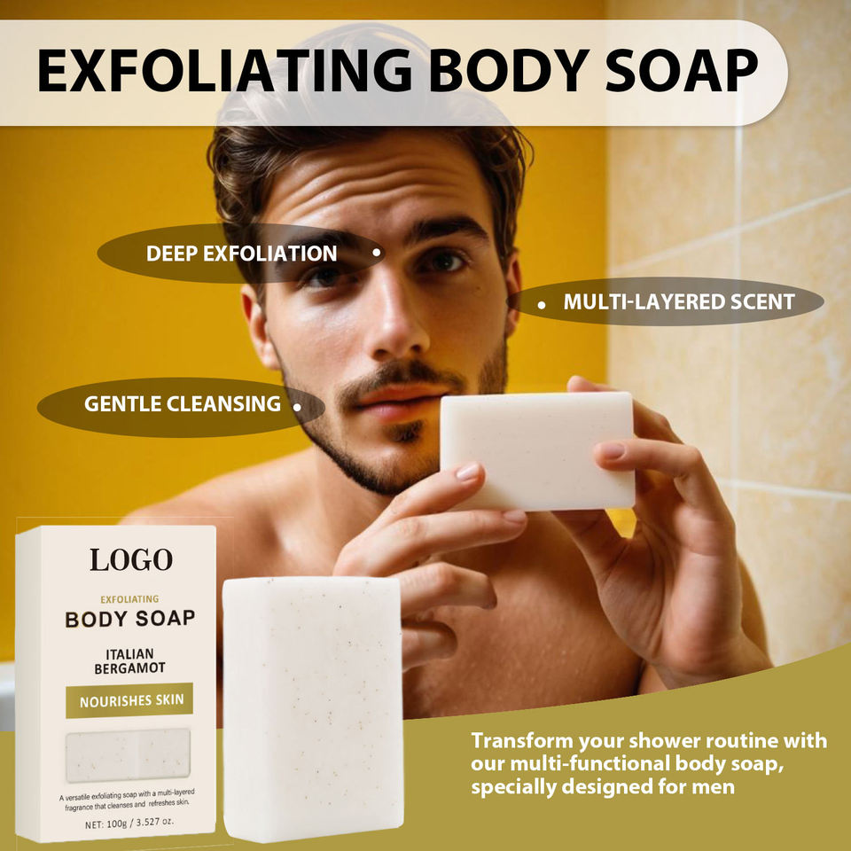 OEM Natural 100g Cleansing Deep Exfoliating Body bar Soap with Custom ...