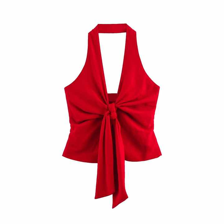 KAR&OT ZA 2025 Autumn New Products Temperament Slim Knot Halter Neck ...