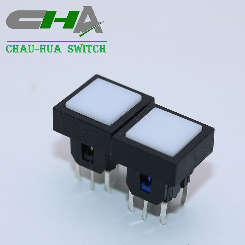CHA C601B Series 6x6 mm LED Tact Switch With Frame Customizable Symbols ...