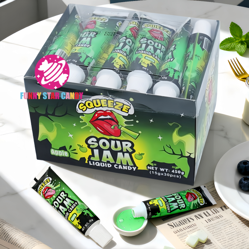 Toothpaste Shape Sour Jam Liquid Candies ODM Custom Sweets Fruity ...