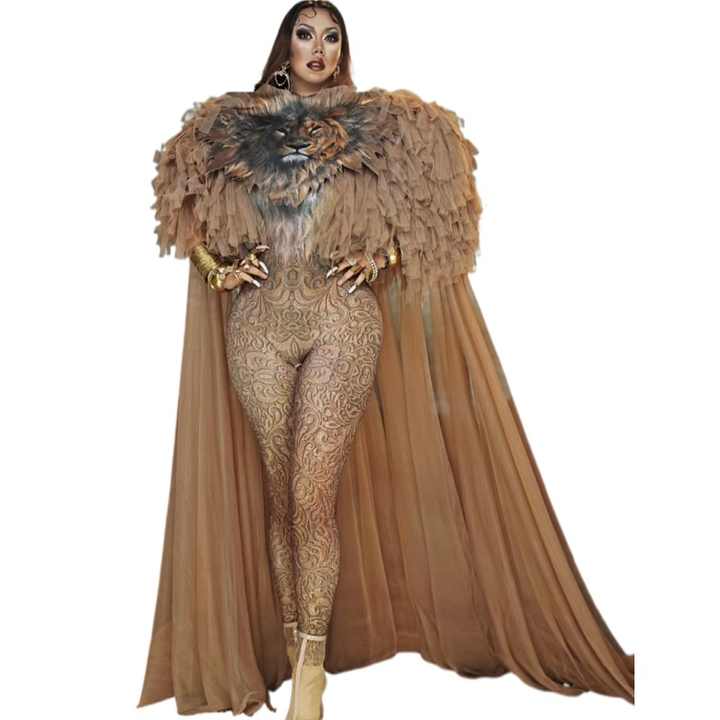 Designer Lion Cosplay Drag Stage Costumes for Women