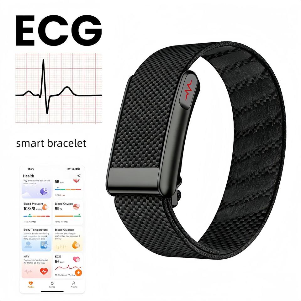 E500 ECG AI Health Screenless IP68 Waterproof Smart Bracelet Heart Rate ...