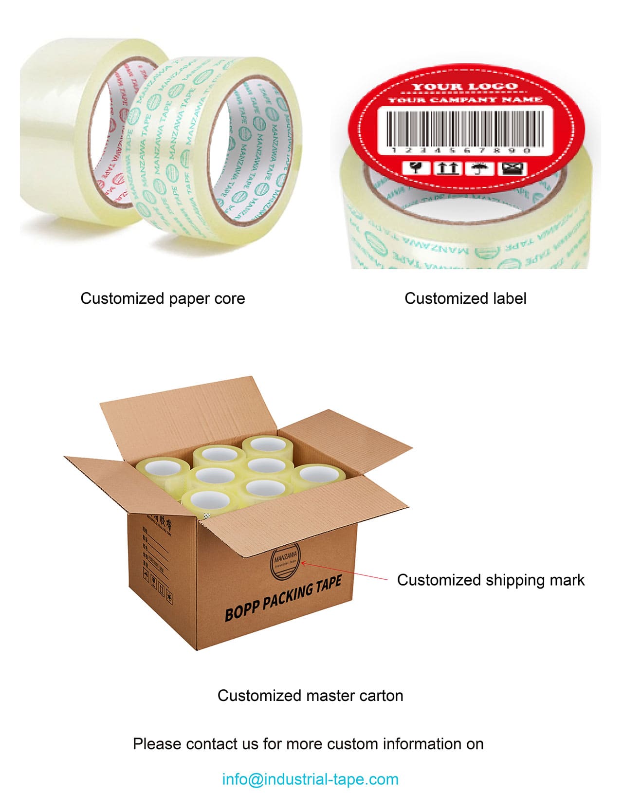 Custom Printed Opp Sealing Adhesive Packaging Tape