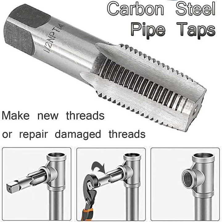 5-Piece NPT Pipe Tap Set Professional Pipe Taps Set Precision Threading ...