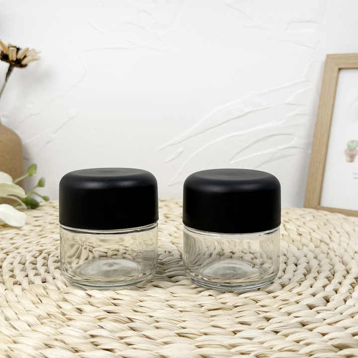 3oz 3.5 Grams Glass Jars Straight Sided Childproof Container with CR ...