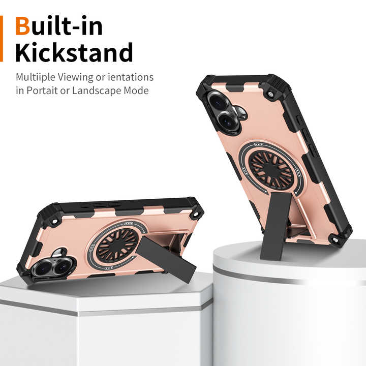 Shockproof Armor Phone Case 4-Corner Reinforced Design Built-in Stand ...