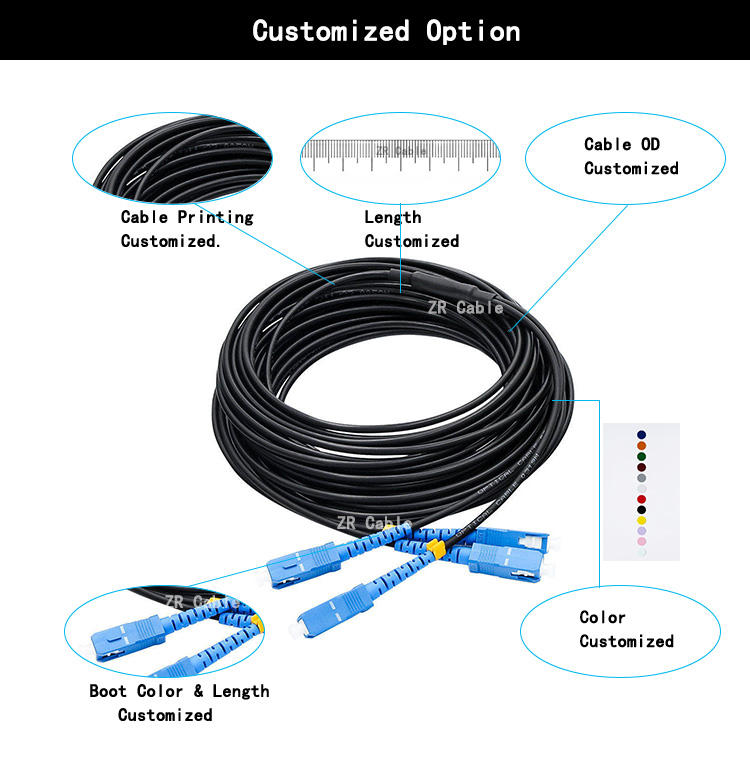 Outdoor SM MM Armoured Fiber Optic Patch Cable SC/APC SC FC LC SC UPC ...