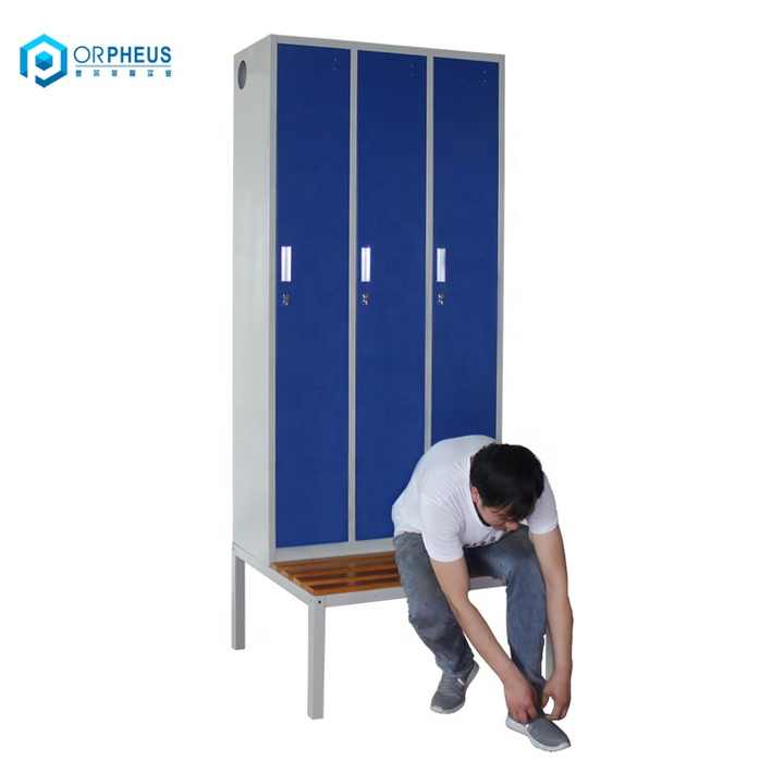Heavy Duty 3 Door Lockers with Ventilation & Bench Seat