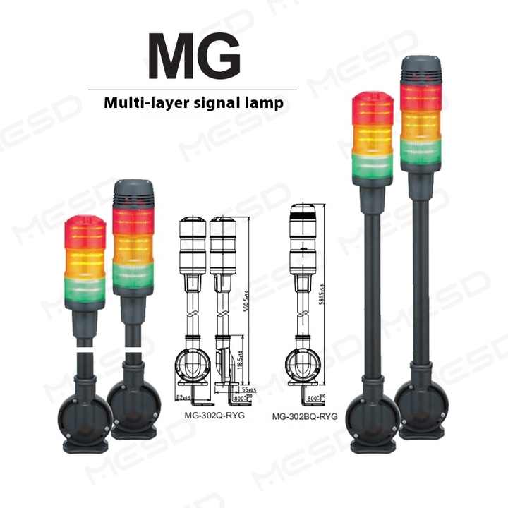 MG-302B-RYG Japan Patley LED Signal Light Waterproof Three-Color ...