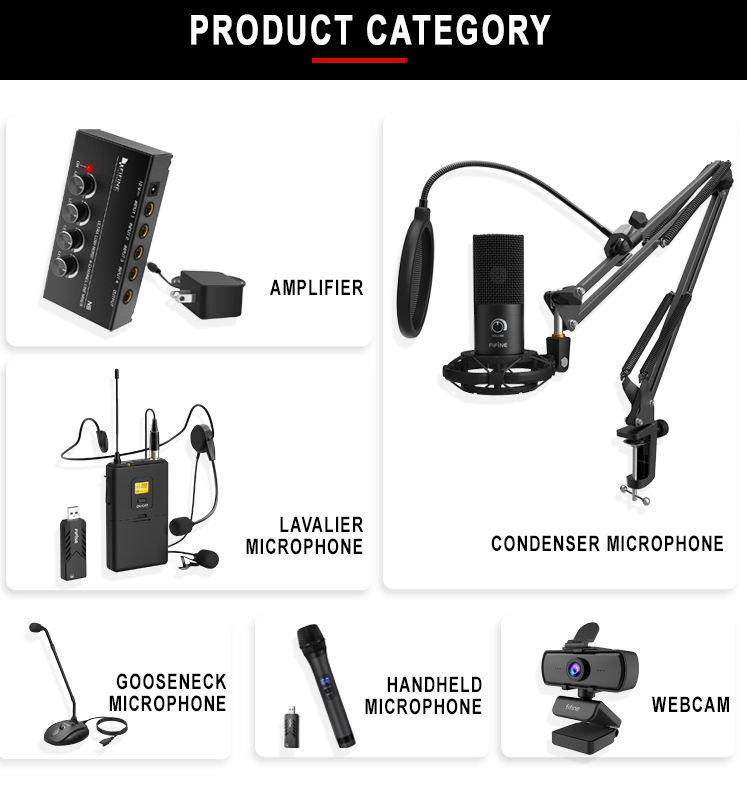 Gaming Microphones Fifine A6T Rgb Professional Studio Podcast Condenser ...