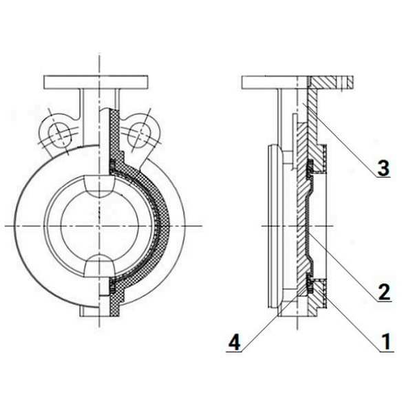 DNOVA Butterfly Valve Carbon Steel Compact Flanged 16 Bar Manual ...