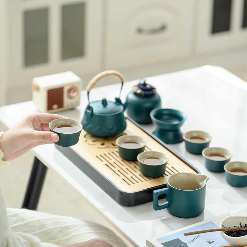 MSH Engraved Logo Luxury Ceramic Travel Tea Set Elegant Outdoor ...