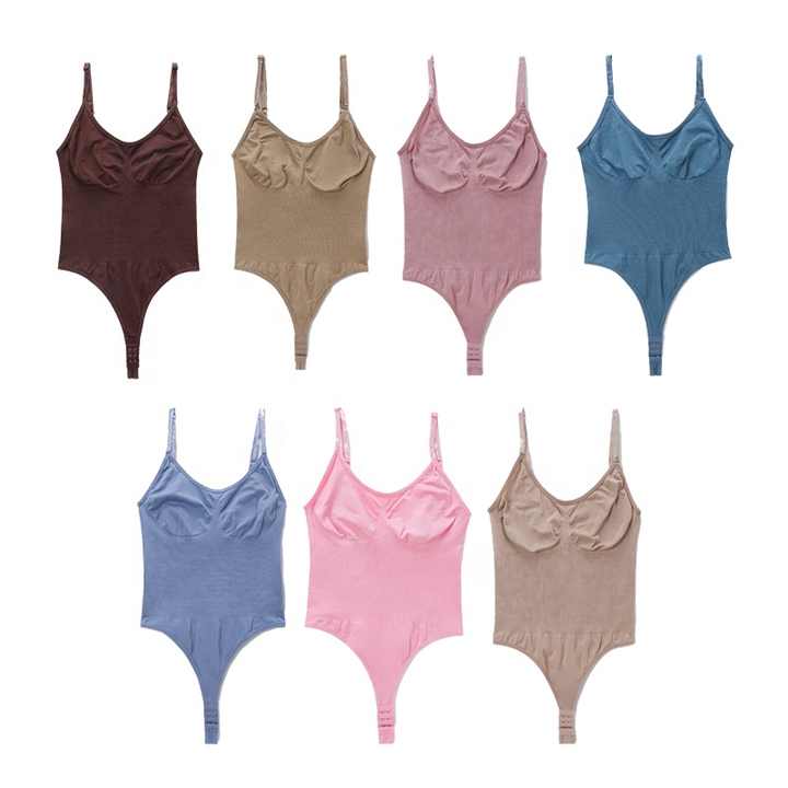 Women's Backless Shapewear Bodysuit Tummy Control Thong Seamless Body ...