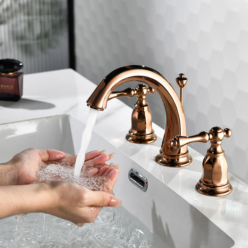 European Contemporary Deck-Mounted Brass Basin 2-Handle Ceramic Valve ...
