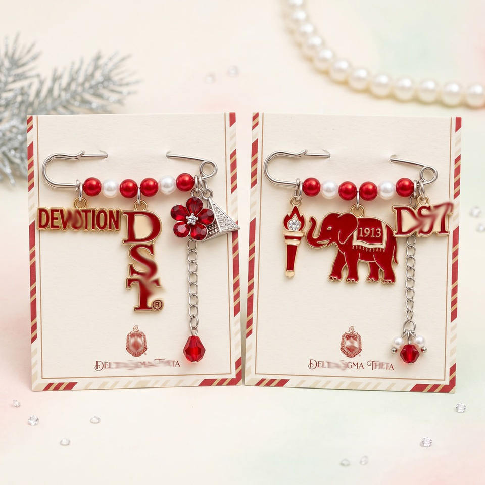 Premium Zinc Alloy Greek Letter Red White Inspired Style Sorority ...