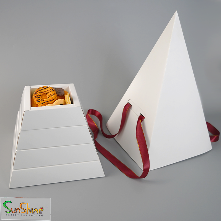 Sunshine Custom Pyramidal Boxes for Elegant Dessert Packaging