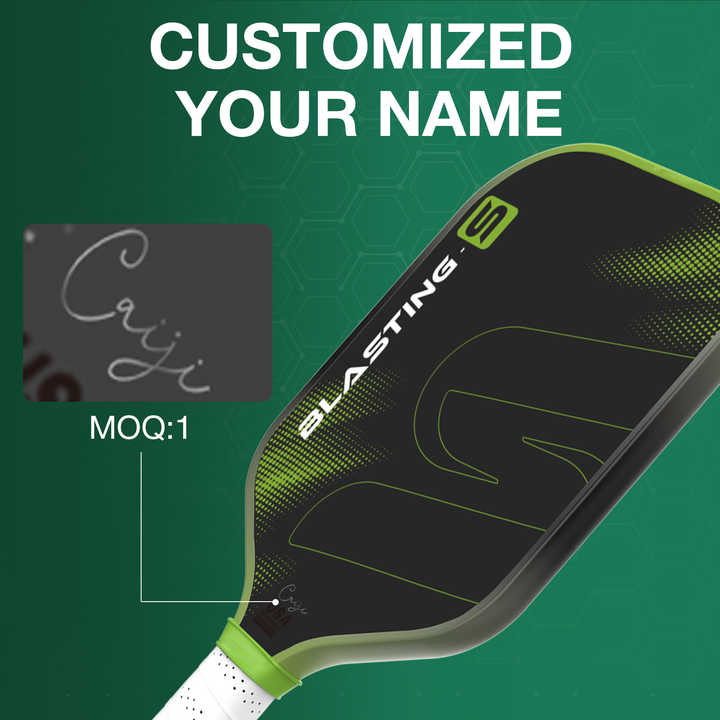 JUSAIN 16mm Green Pickleball Paddle Custom Your Name T700 Carbon Fiber ...