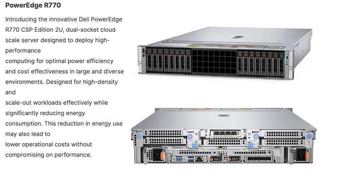 Brand New PowerEdge R770 Rack Server for Data Center R650 R660 R660xs R670 R6725 R7725 R6625 ...