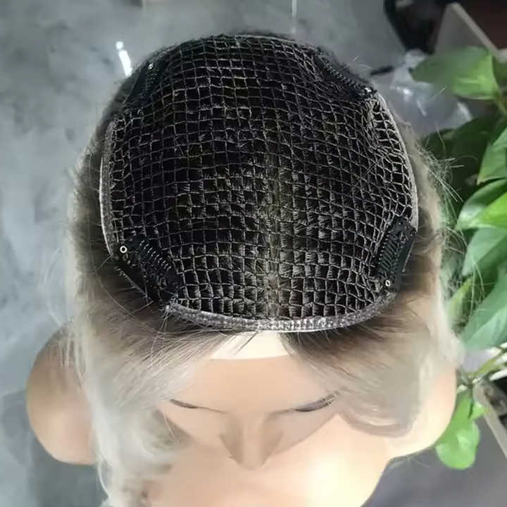 Full Fishnet Topper 100% European Virgin Raw Human Hair Cuticle Aligned ...