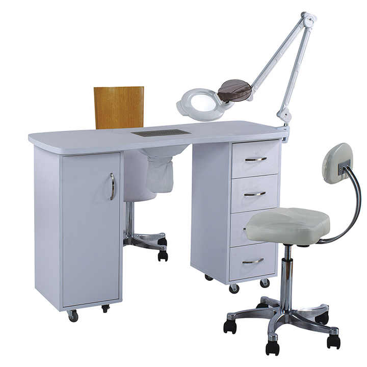 Light Luxury Manicure Table & Chair Set with Drawers MDF