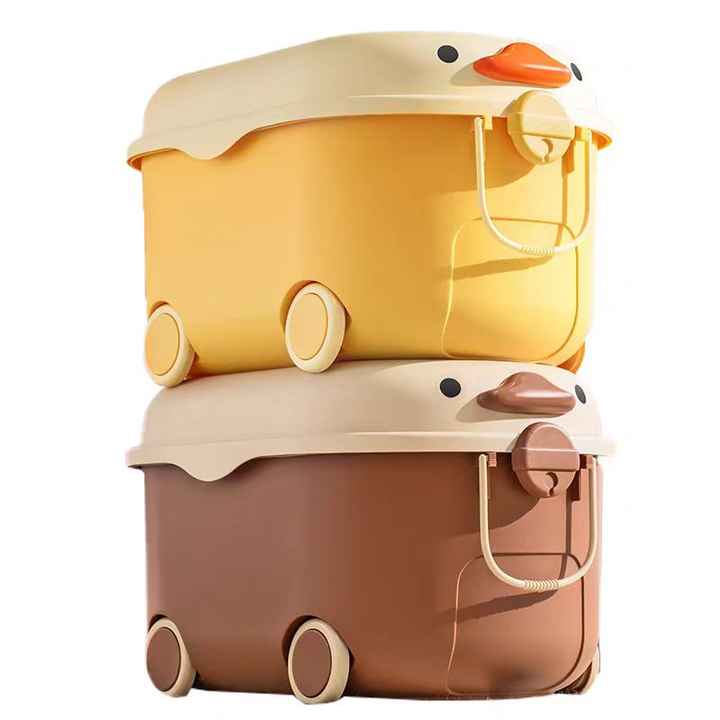 Cute Cartoon Duck Stackable Plastic Kids Storage Box