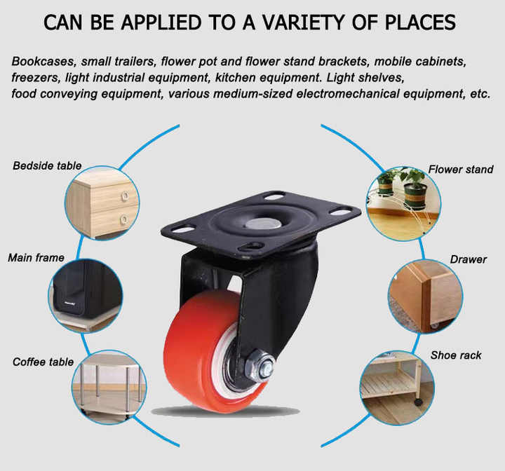 1.5 Inch 2 Inch Swivel Caster Wheels Locking Casters Black Heavy Duty ...