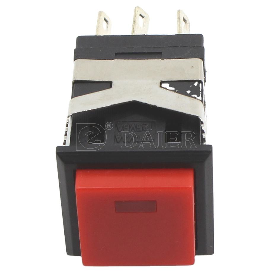 DPDT 3A 250VAC 6A 125VAC 8 Pin Square LED Push Button Switch