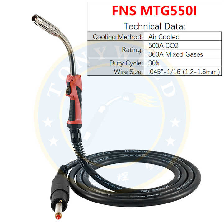 FNS MTG-550i Mig Welding Torch 3.5/4.5 m FSC Connector 500 Amp CO2 Gas ...