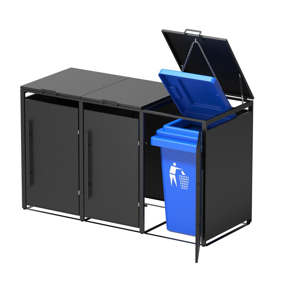 Modern Luxury Waste Bin Cover Wheelie Box Garbage Bin 240L Anthracite ...