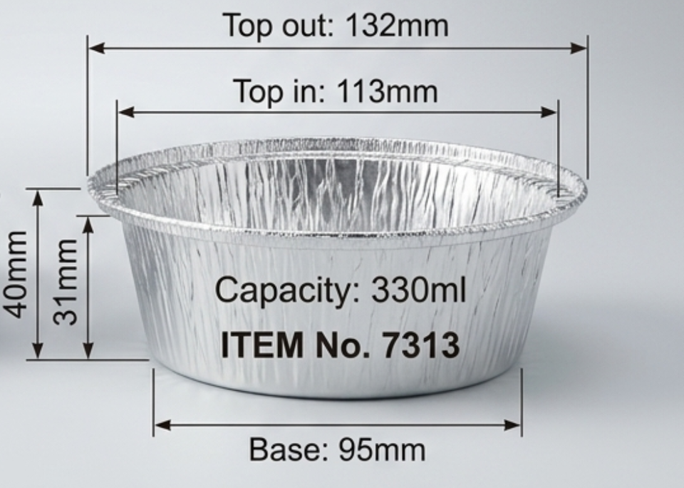 Customize 330ml Square Aluminum Foil Container 132x132x40mm Disposable ...