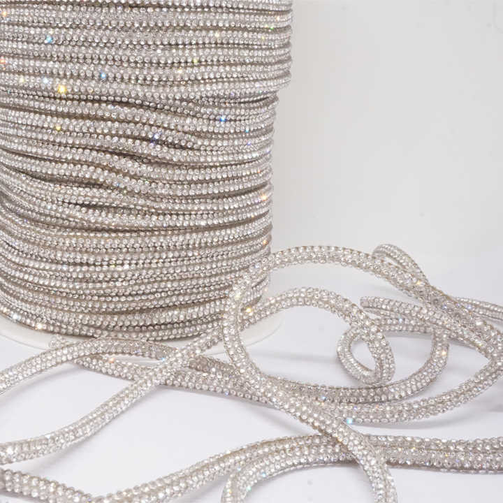 White Crystal Decorative Shoelaces - DIY Rhinestone Rope