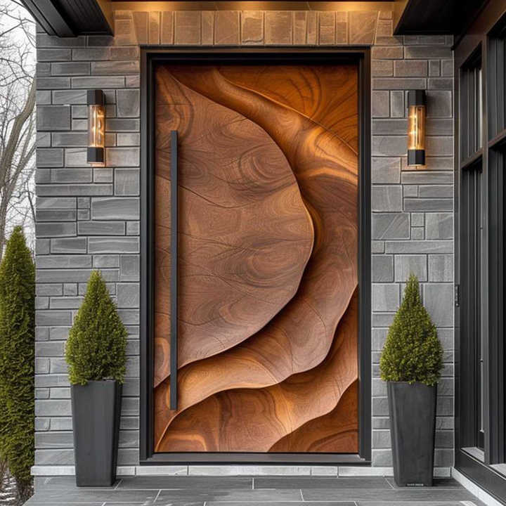 DJMI Solid Wood Pivot Door - High-End Villa Entry Solution